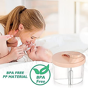 Accmor Baby Milk Powder Formula Dispenser On The Go, Non-Spill Rotating Four-Compartment Formula Dispenser and Snack Storage Container for Infant Toddler Travel Outdoor