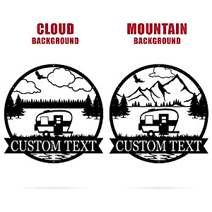 Personalized Retro Camper Outdoor Metal Sign | Camper Decor | Camping Gift | Happy Campers Sign | Custom Camping Name Wall Art | Airstream