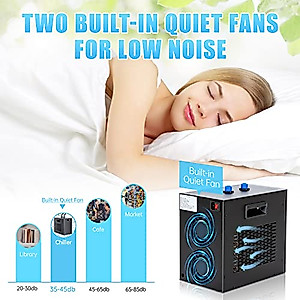 Aquarium Chiller for Fish Tank - 42GAL 1/10HP Water Chiller with Quiet Design Compressor - Refrigeration for Hydroponic System Axolotl Jellyfish Coral 160L