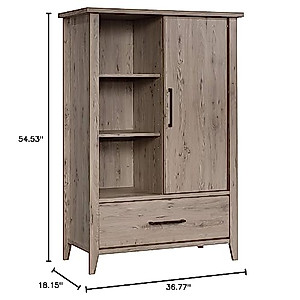 Sauder Summit Station Armoire, L: 36.77" x W: 18.15" x H: 54.53", Laurel Oak Finish