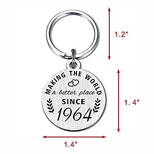 ABNTY 60th Birthday Gifts for Women Men, 60 Year Old Birthday Keychain, Born in 1964 Gifts, 1964 Birthday Decorations