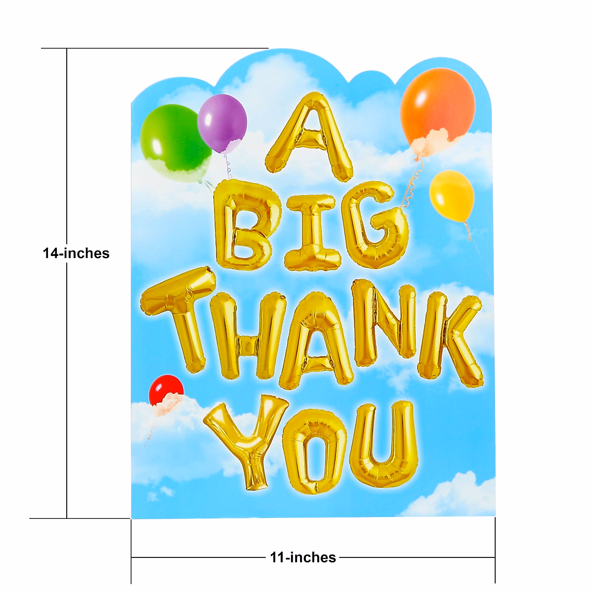 Iconikal Jumbo Greeting Card With Envelope, A Big Thank You, 11 x 14-Inch
