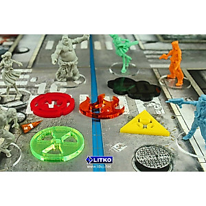 LITKO Area Effect Token Set | Target | Fire | Smoke | Biohazard | Nuclear Hazard | 10 Pack