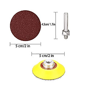 Adwikoso 100 Pieces 2 Inch Sanding Discs, 80-3000 Grit Sandpaper with 1/4 Inch Inch Shank Backing Plate and Soft Foam Buffering Pad, for Drill Grinder Tool, Hook and Loop Sand Paper Assortment Pack