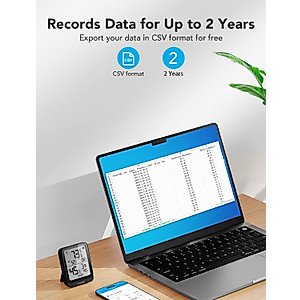 GoveeLife Hygrometer Thermometer H5104 2Pack, Bluetooth Room Temperature Monitor with APP Alert and 2 Years Date Storage Export, Remote LCD Digital Hygrometer Indoor Humidity Meter, Greenhouse