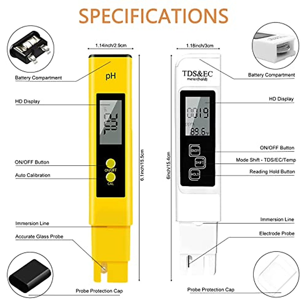 PH Meter, TDS PPM Meter, 3 in 1 Soil PH Tester [Upgraded Version] Moisture Meter Combo, PH/EC Tester Digital Kit for Home Water, Hydroponics, Plants Garden Soil and Aquarium Use