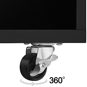 Yaheetech 2 Drawer Lateral File Cabinets with 4 Open Storage Shelves for Letter Size A4 Size, Mobile Large Filing Cabinet Printer Stand on Wheels for Home Office Black/Rustic Brown