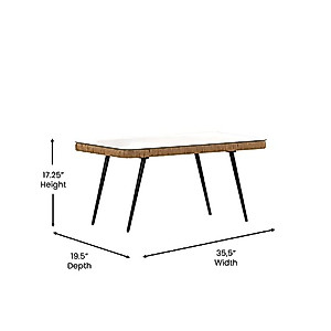 Flash Furniture Evin Boho Patio Conversation Set Rope Rattan-All-Weather Cushions-Tempered Glass Top Coffee Table-Indoor/Outdoor, 4 Piece, Natura/Gray