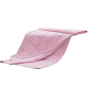 Vhorate Weighted Blanket 48" x 72" 15 lbs Cooling Weighted Throw Ultra Soft Heavy Blankets with Glass Beads - Pink
