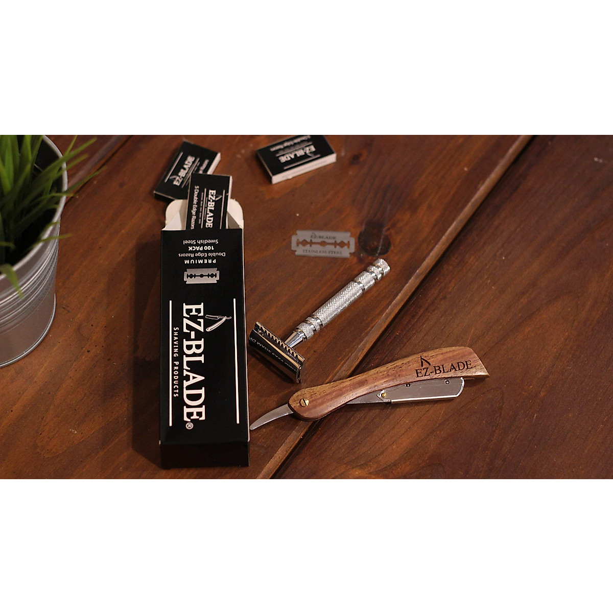 EZ BLADE Double Edge Razor Blades. 100 Count For Straight Razor Or Safety Razor