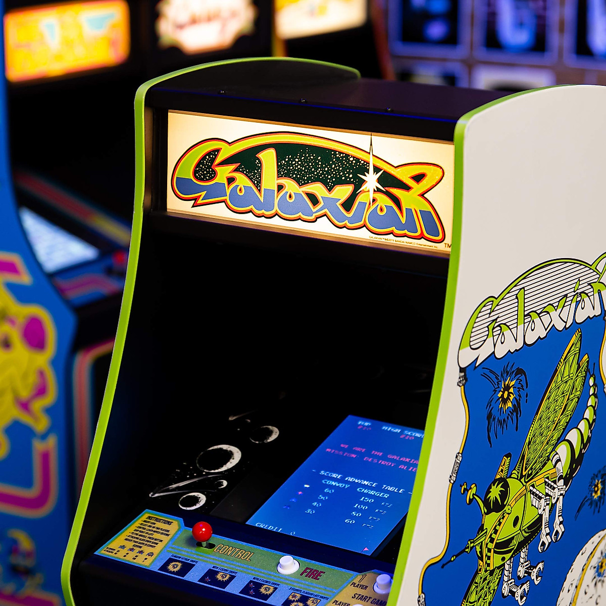 Quarter Arcades Official Galaxian 1/4 Sized Mini Arcade Cabinet by Numskull – Playable Replica Retro Arcade Game Machine – Micro Retro Console