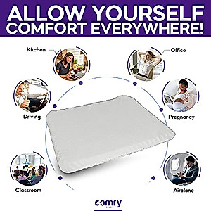 Gel Seat Cushion for Long Sitting - Purple Seat Cushion for Office Chair- Egg Crate Cushion for Pressure Relief and Back Pain - Cooling Double Gel Seat Cushion for Car, Wheelchair, Computer Chair