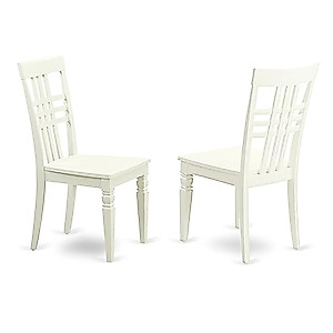 East West Furniture LGC-LWH-W Dining Chairs, Linen White
