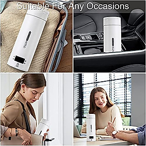 Travel Kettle,Portable Kettle Travel Electric Kettle Electric Coffee Kettle Portable Water Boiler with 4 Variable Presets 316 Stainless Steel Suitable for Milk Coffee Water and Tea(500ML)