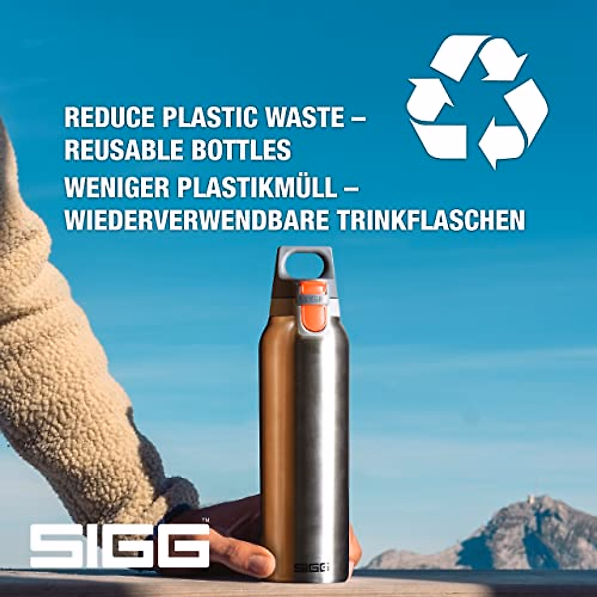 SIGG - Insulated Water Bottle - Thermo Flask H&C ONE Light Black - Removable Tea Infuser - Leakproof - BPA Free - 18/8 Stainless Steel - Black - 19 Oz