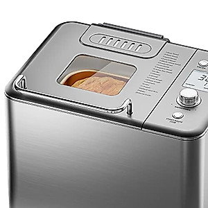 Neretva 20-in-1 2LB Bread Maker Machine with Gluten Free Pizza Sourdough Setting, Digital, Programmable, 1 Hour Keep Warm, 2 Loaf Sizes, 3 Crust Colors - Receipe Booked Included (Silver)