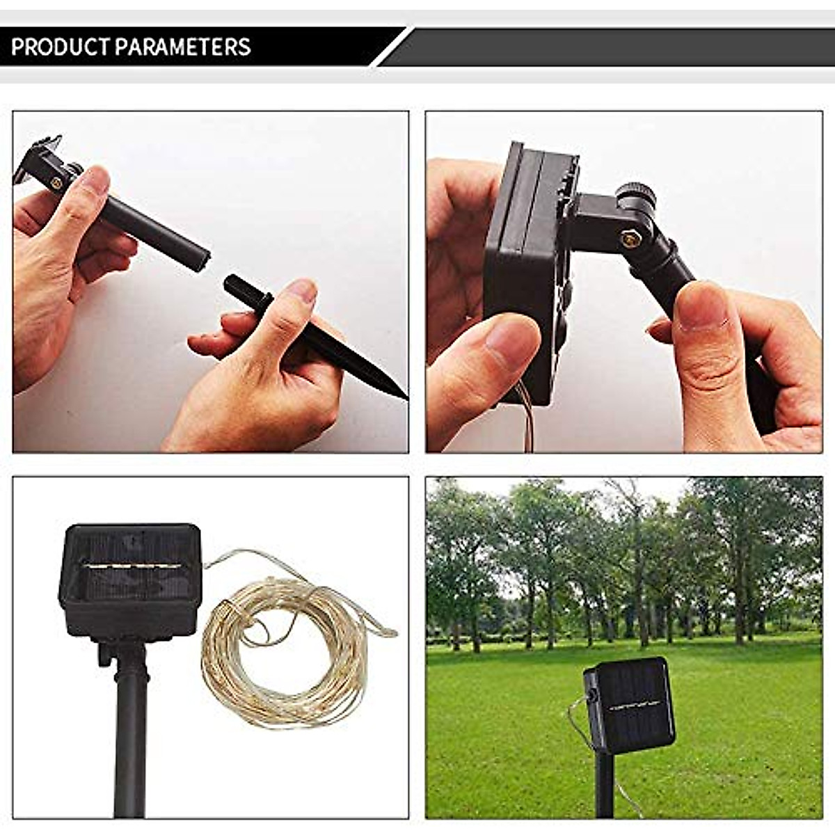 pengxian Outdoor Solar String Lights-LED Lights-Copper Wire lights-20 Meters 200 Lights-8 Lighting Modes-Waterproof-Christmas-Decoration-Garden-Festival-Wedding (Yellow)