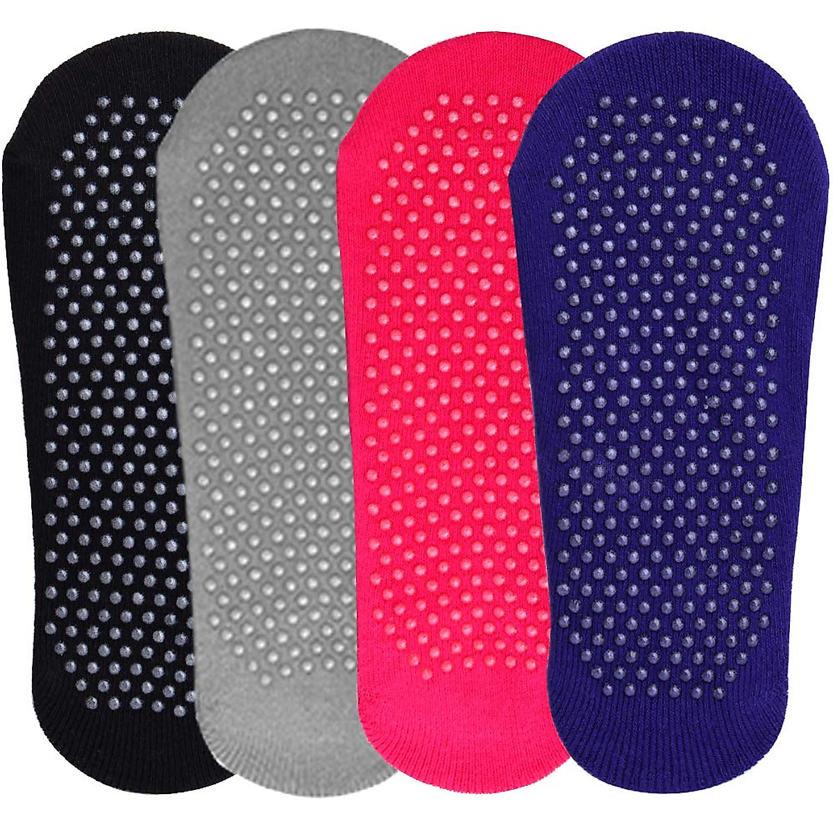 Hicdaw 4 Pairs Yoga Socks for Women Pilates Socks Non Slip Grip Socks for Pilates Ballet or Yoga Barefoot Workout Barre Socks