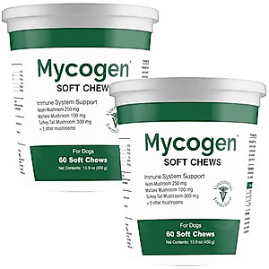 Mycogen for Dogs - Vitamins with 8 Types of Mushrooms - Support Immune System - 60 Soft Chews