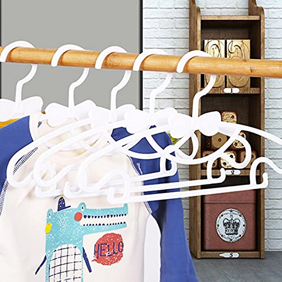 Malikesy 10pcs Baby Hangers for Clothes, Ultra Thin Baby Hangers Newborn, Multicolored Toddler Clothes Hangers, Nursery Hangers for Baby