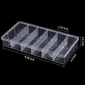 Jutieuo 2 Pack Clear Plastic Storage Containers Box - Visible Cosmetic Tools Storage Box - Makeup Tools Fishing Tackle Accessory Box Organizer - Organizer Box for Bead Jewelry Screws DIY Crafts