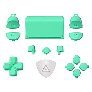 eXtremeRate Replacement D-pad R1 L1 R2 L2 Triggers Touchpad Action Home Share Options Buttons for ps4 Controller, Mint Green Full Set Buttons Repair Kits for ps4 Slim Pro CUH-ZCT2 Controller