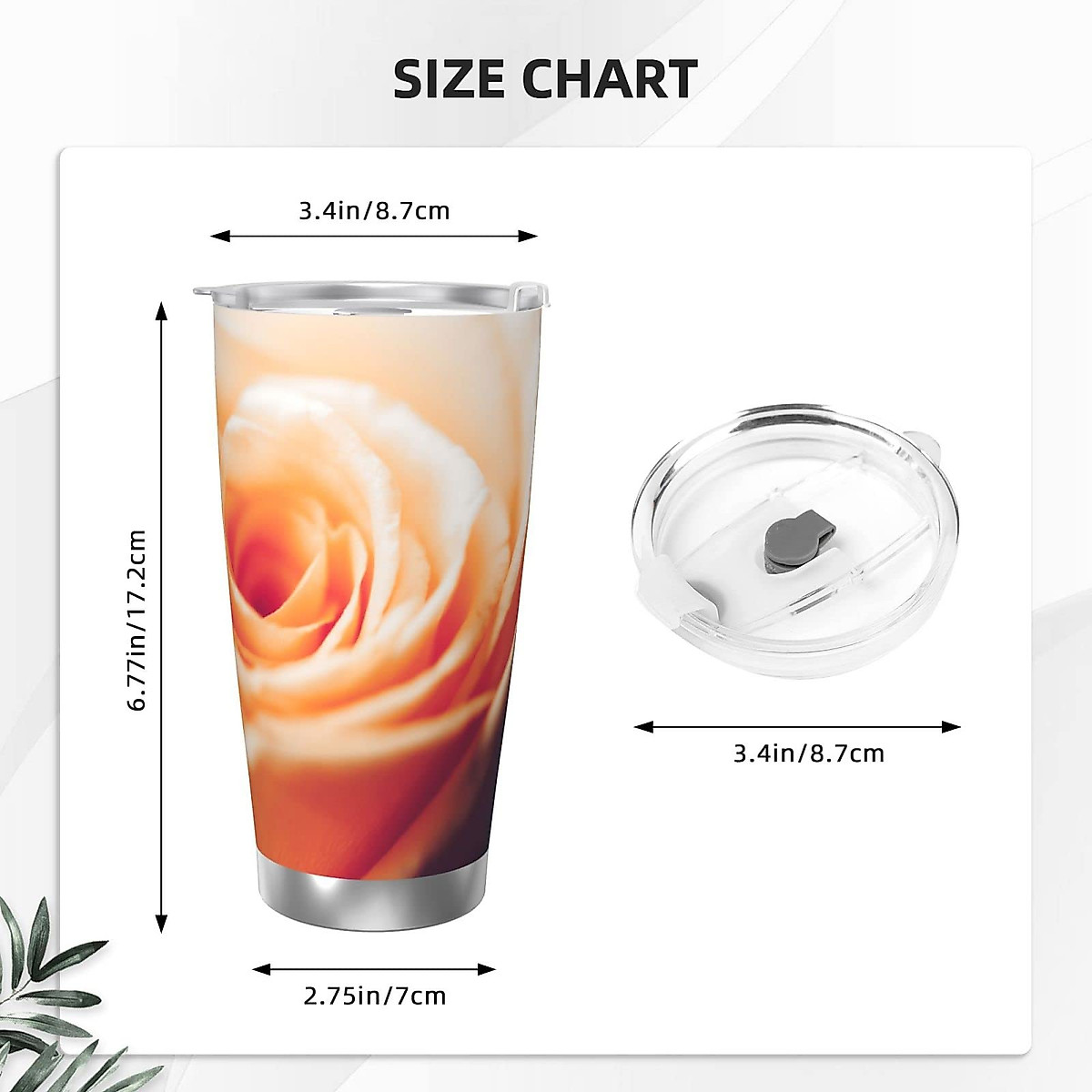 Evealyn Vintage Rose Blooms Printed 20 Oz Tumbler Insulated Tumbler Travel Mug Stainless Steel Cup Coffee Mug With Lids For Home Outdoor Office