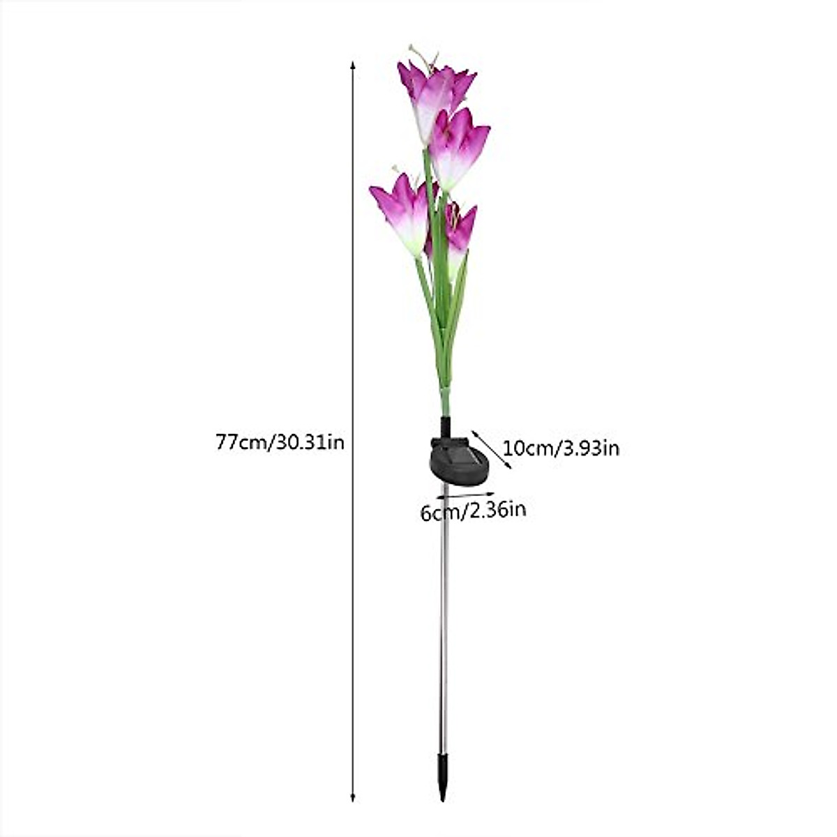 PBOHUZ Solar Flower Light-2Pcs Solar Power LED 4 Heads Calla Flower Night Lamp Light for Home Garden Lawn Decoration