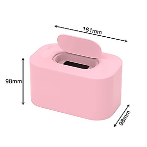 oAutoSjy Baby Wipe Warmer USB Wet Wipes Dispenser Adjustable Precise Temperature Control Portable Wet Wipe Warmer Evenly and Quickly Overall Heating Large Capacity Diaper Holder Wet Tissue Box Pink