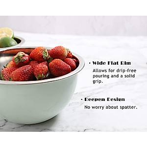 Rorence Stainless Steel Mixing Bowls with Lids: Stackable Colorful Mixing Bowls for Kitchen – Set of 3 include 1.5 Qt, 3 Qt, 5 Qt