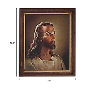 Gerffert Christian Wall Art in Mahogany Toned Wood Frame, 10 x 12.5-Inch, Sallman - The Head of Christ