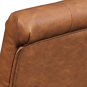 Yaheetech Upholstered Parsons Dining Chairs Set of 6, Faux Leather Button Tufted Chairs with High Back & Padded Seat & Solid Wood Legs for Kitchen Living Room Lounge, Retro Brown