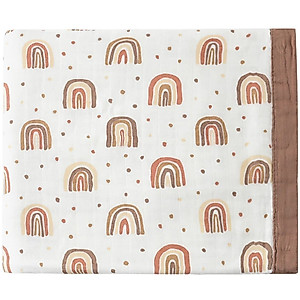 CHUNGEL 2-Layer Muslin Swaddle Blanket Cotton Muslin Quilt – 47 x 47” Boy, Girl or Gender Neutral Holiday Receiving Blanket for Baby Shower