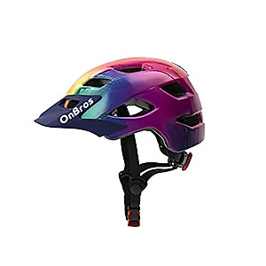 OnBros Kids Bike Helmet - Bike Helmet for 5-14 Boys or Girls with Visor, Children Bicycle Helmet for Skateboard Mountain Scooter Road Cycling, Lightweight and Adjustable 50-57CM