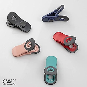 COOK WITH COLOR Cute Bag Clips - Funny Snack Clips, Magnetic Chip Clips for Bags - Kitchen and Food Bag Clips for Airtight Seal for Food Storage, Multi, Pack of 10