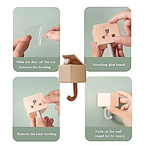 WOSLXM Creative Adhesive Coat Hook, Cute Cat Key Holder Hook, Cute Cat Hooks Wall Mounted, Cute Coat Wall Hooks for Wall Hanging Decorations Without Drilling (4PCS-G)