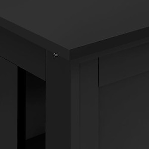 Yaheetech TV Stand, Wooden Storage Console Table with Sliding Door and Adjustable Shelf, Free Standing Cabinet for TV up to 45 Inch, Media Entertainment Center Home Living Room Furniture, Black