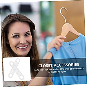Cabilock 50 Pcs Nonslip Hangers Shirt Hanger Metal Clothing Rack Antiskid Clear Hangers 100 Pack Clear Plastic Hangers for Clothes Silicone Hanger Strips Hanger Grip Strips Strap Hangers