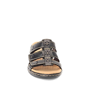 Clarks womens Leisa Spring Sandal, Black Leather, 9 US