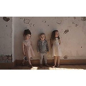 Toddler Baby Girl Infant Comfy Cotton Linen Lace Princess Overall Dress Sundress (Beige, 9-18 Months)