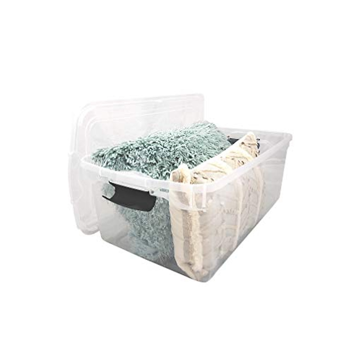 HOMZ Multipurpose 66 Quart Clear Storage Container Tote Bins with Secure Latching Lids for Home or Office Organization, (2 Pack)