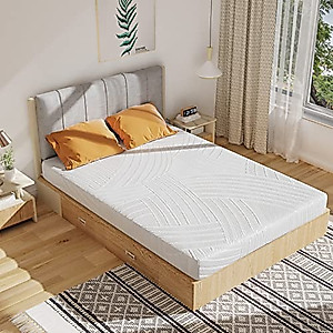 KOMFOTT 8 Inch Mattress Queen Size, Cooling-Gel Memory Foam Mattress with Jacquard Cover, Pressure Relief & Spine Protection, Medium Firm Mattresses, CertiPUR-US Certified Queen Bed Mattress in a Box