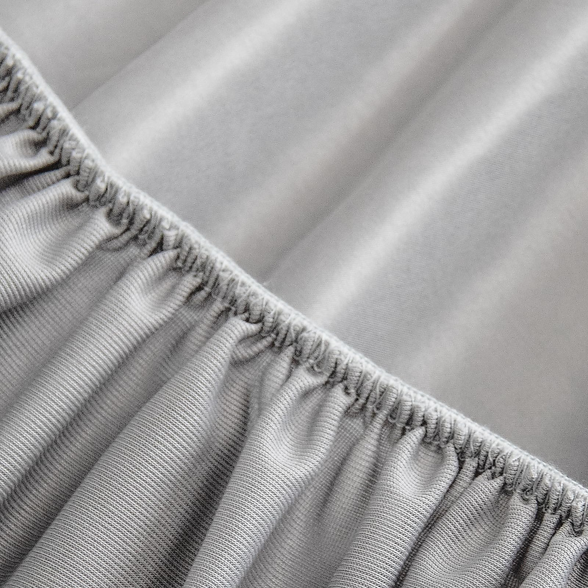 Biloban Twin Fitted Sheet 2 Pack, Twin Bedding Fitted Sheets Only with Deep Pocket up to 14", Bottom Sheet, Shrinkage & Stain Resistant Bed Sheets, Wrinkle Free & Easy Care, Grey