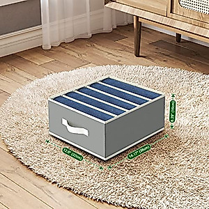 homsorout Jeans Organizer for Closet, Wardrobe Clothes Organizer with Bottom Panel, Foldable Clothes Drawer Organizers, Closet Organizers and Storage Bins for Pants, Sweater, 4 Packs (Grey)