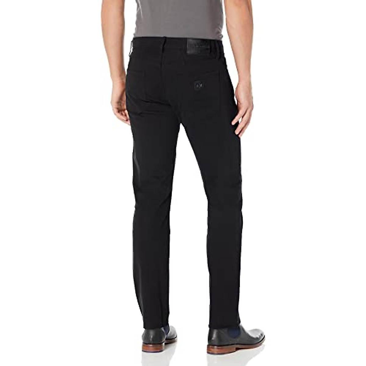 A|X ARMANI EXCHANGE Men's 5 Pocket Twill Straight, Black Stretch Bull Denim, 33