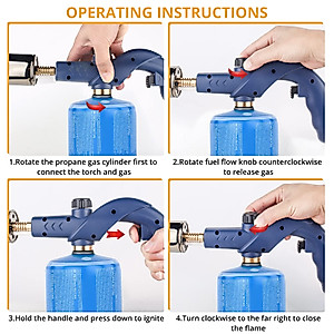 Sondiko Powerful Cooking Propane Torch, Grill Gun Flame Thrower Gun LMT905, Campfire Starter, Charcoal Lighter, Culinary Kitchen Grilling