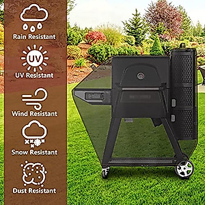 QuliMetal 1680D Grill Cover for Masterbuilt 560/800 Digital Charcoal Smoker Cover, MB20080220 MB20040221 Gravity Series Grill, Waterproof, Black