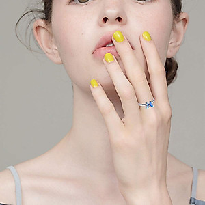 CHENGHONG Butterfly Ring 925 Sterling Silver Stereoscopic Nature Butterfly Jewelry for Mom Minimalist Animal Statement Promise Engagement Wedding Ring for Women,Sizes 7-9 (8)