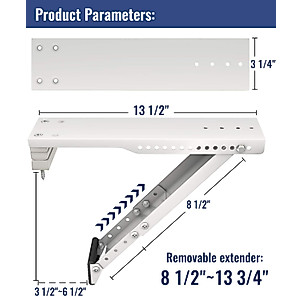 LuckIn Window Air Conditioner Support Bracket, Universal for 5,000-12,000 BTU AC Units, Up to 85lbs, Adjustable Extender Leg & Megnetic Spirit Level, 2-Pack