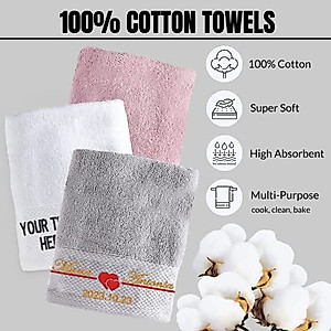 ubjva Personalized Towels with Embroidered Name Custom Towel Hand Towels Decorative Hand Towels for Bathroom Kitchen Hotel Makeup - Hand Towel - 13.8" x 29.5"